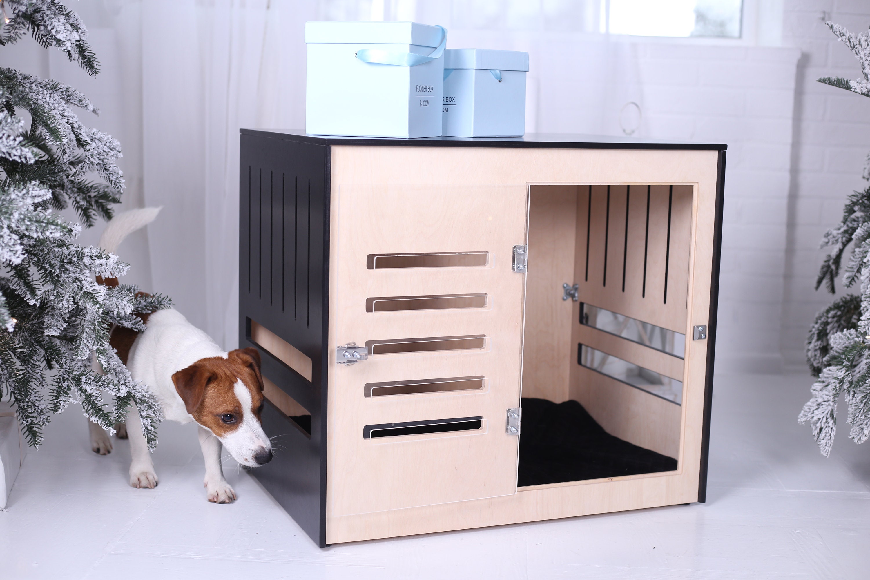 Modern Dog Crate With Acrylic Door With a Latch Dordrecht. Dog | Etsy