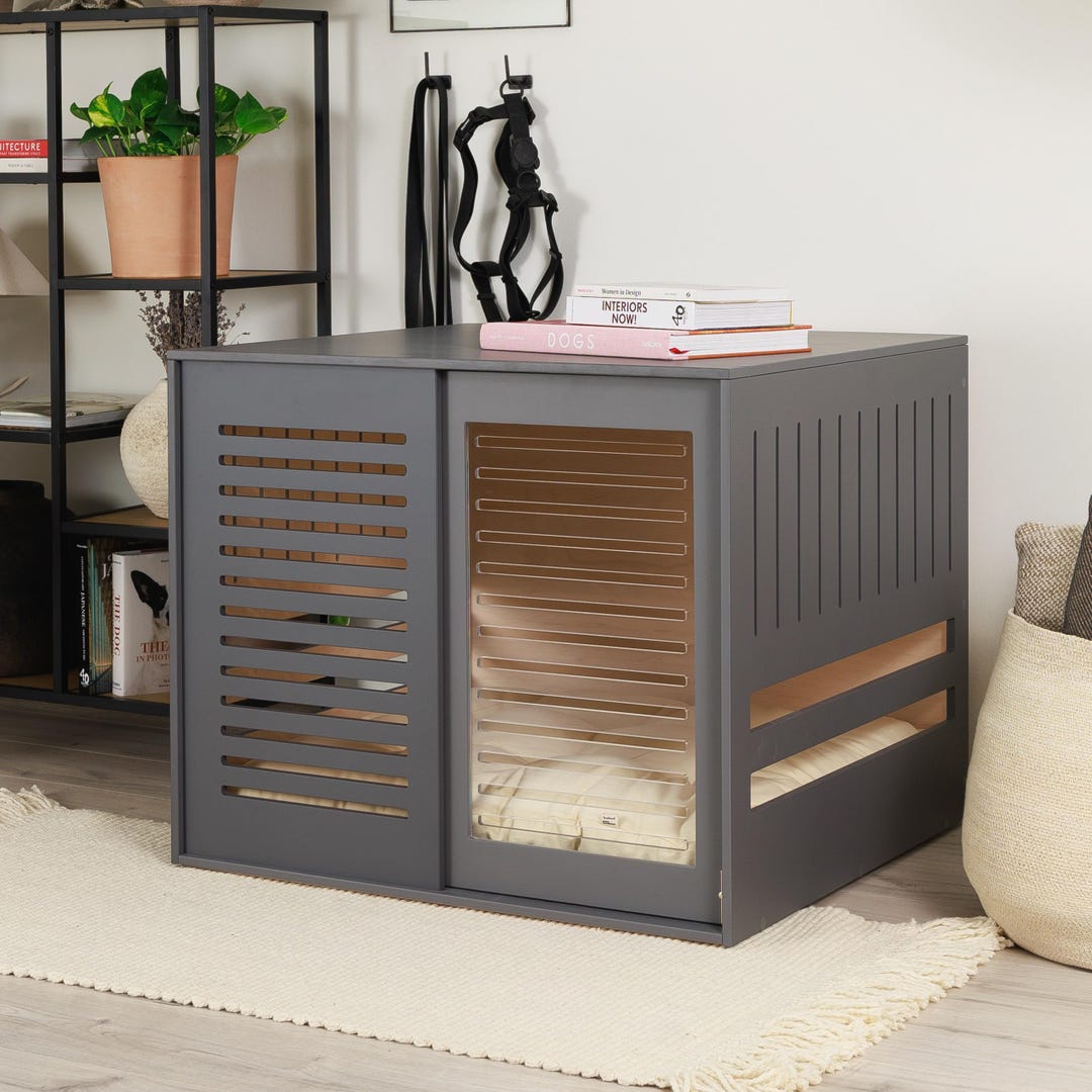 Modern Dog Crate With Acrylic Sliding Door With a Stopper Dordrecht ...