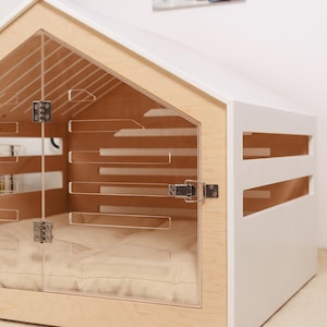 Dog Kennel With Acrylic Front Panel and Door With a Latch, Model Venlo ...