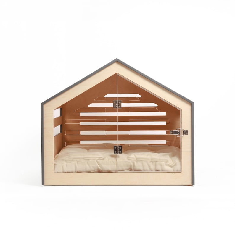 Dog Kennel With Acrylic Front Panel and Door With a Latch, Model Venlo ...