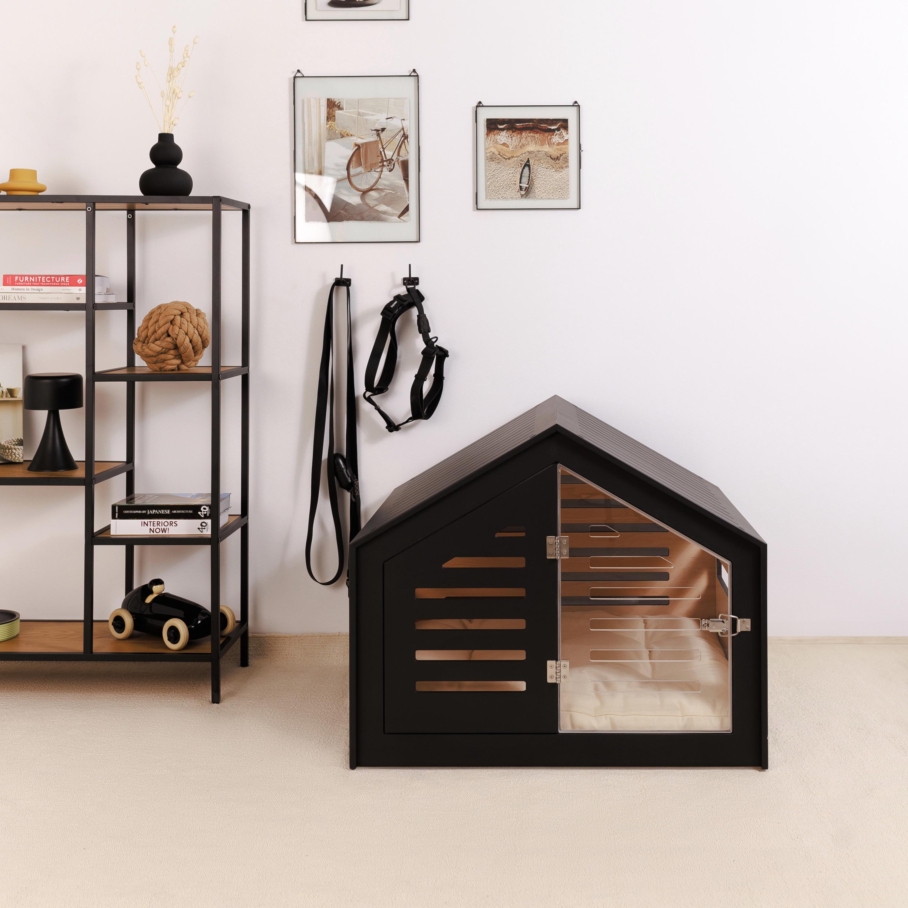 Dog Kennel With Acrylic Door Venlo. Indoor Wooden Crate for Small and ...