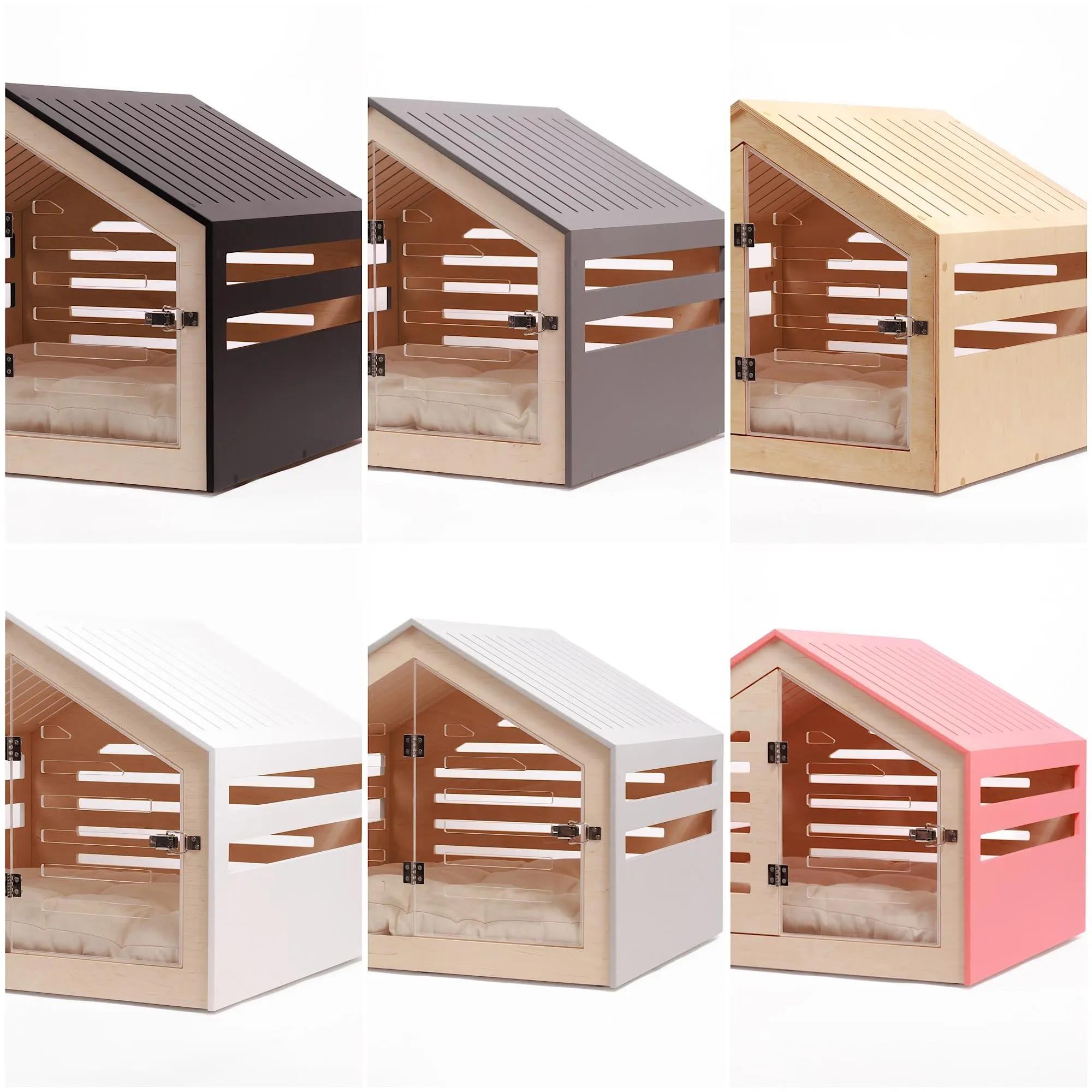 Dog Kennel With Acrylic Door Venlo. Indoor Wooden Crate for Small and ...