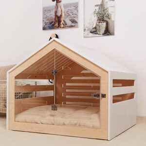Dog Kennel With Acrylic Front Panel and Door With a Latch, Model Venlo ...