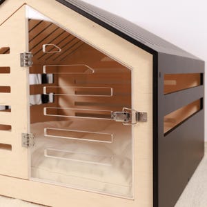 Dog Crate With Acrylic Door Venlo. Indoor Wooden Crate for Small and ...