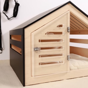 Dog Crate With Acrylic Door Venlo. Indoor Wooden Crate for Small and ...