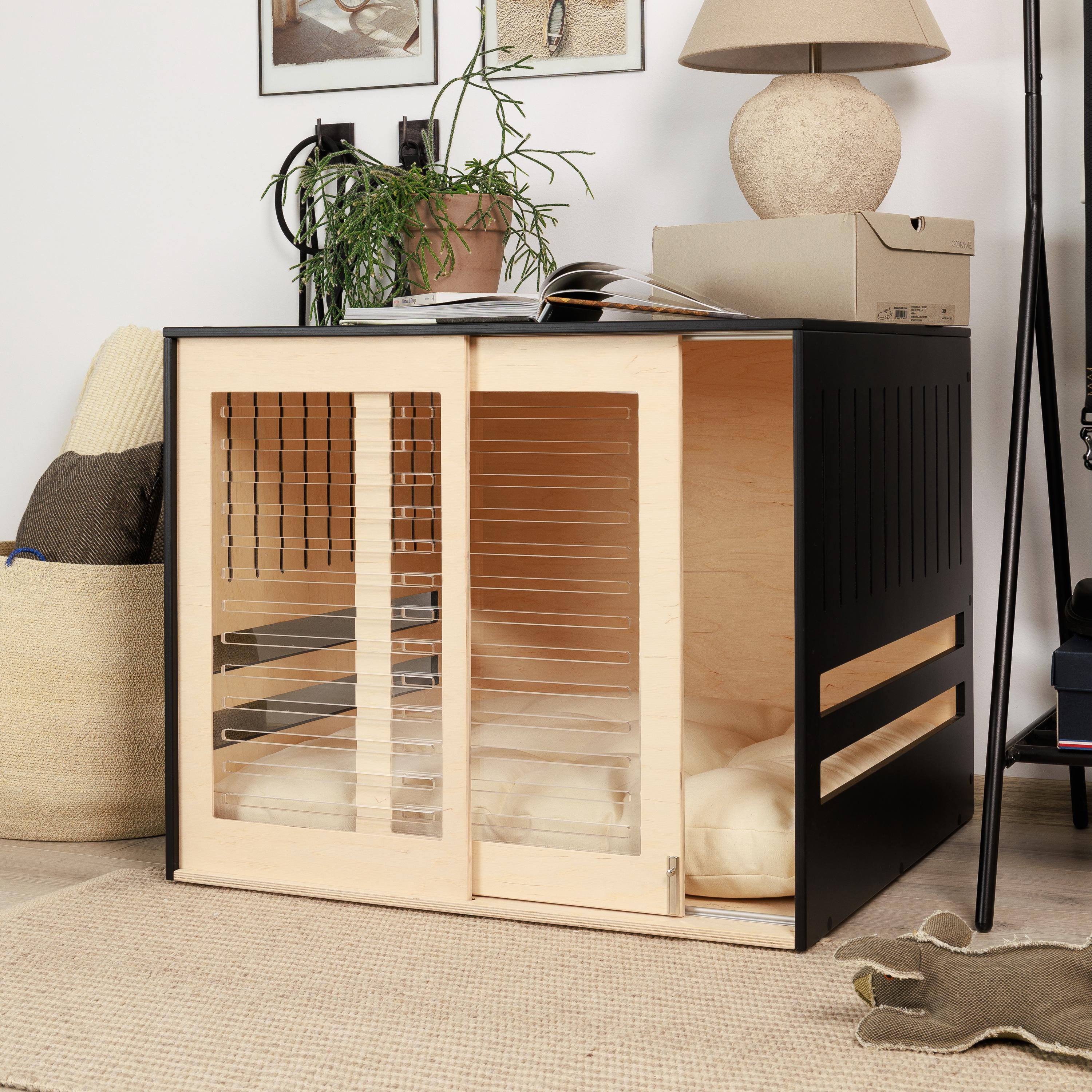 Modern Dog Crate With Acrylic Sliding Door With a Stopper Dordrecht ...