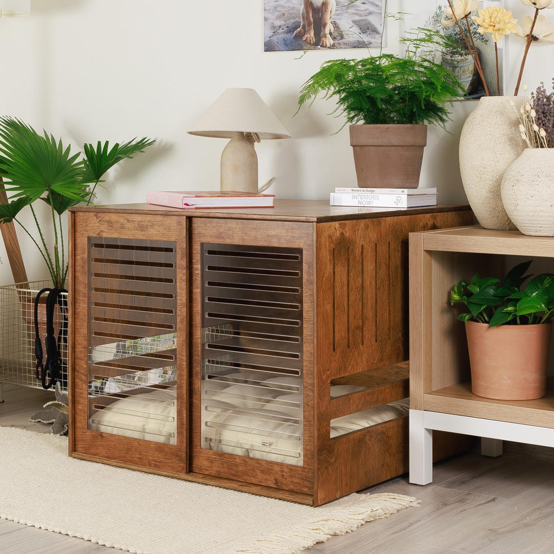 Modern Dog Crate With Acrylic Sliding Door With a Stopper Dordrecht ...