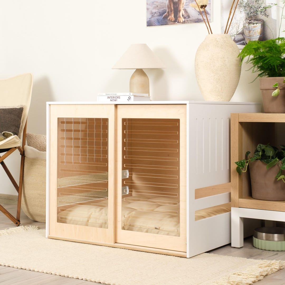Modern Dog Crate With Acrylic Sliding Door With a Stopper Dordrecht ...