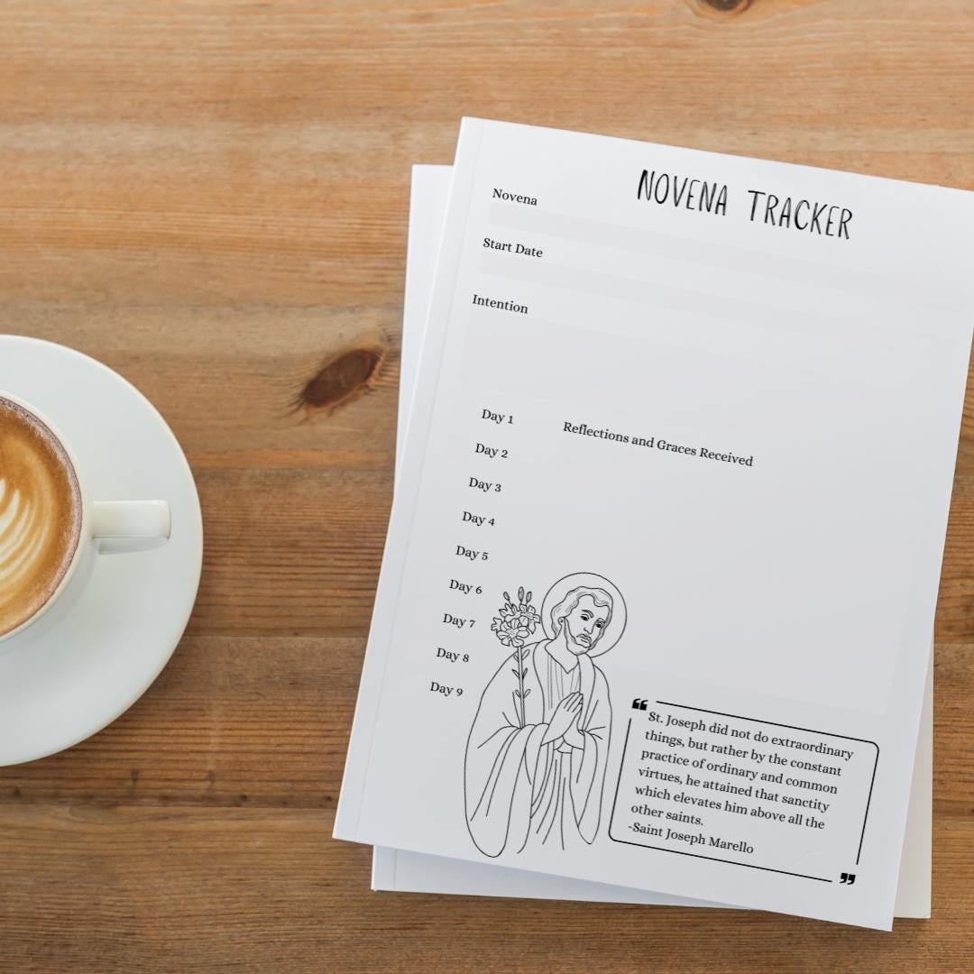 Novena Tracker Printable | Catholic Novena | Religious Printable | 9 ...