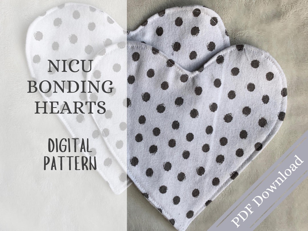 DIGITAL SEWING PATTERN Nicu Bonding Hearts, Flannel Bonding Cloths ...
