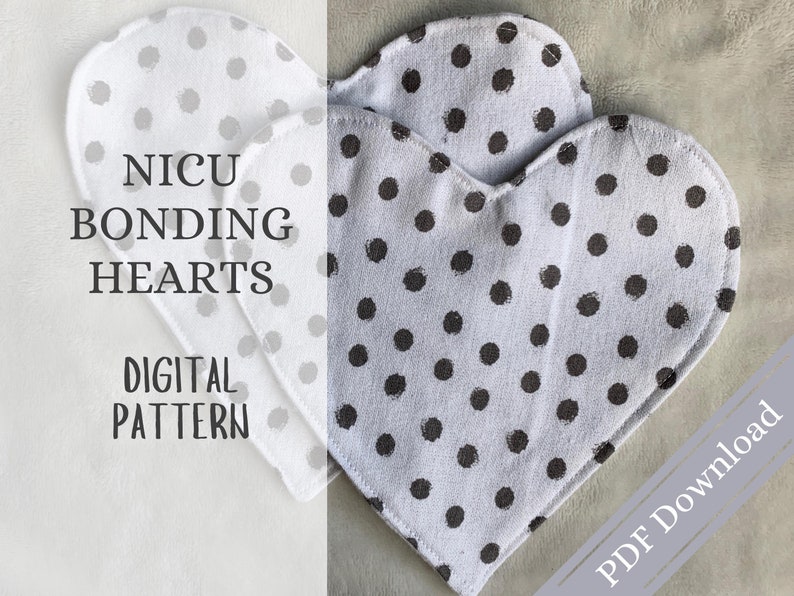 DIGITAL SEWING PATTERN Nicu Bonding Hearts, Flannel Bonding Cloths ...