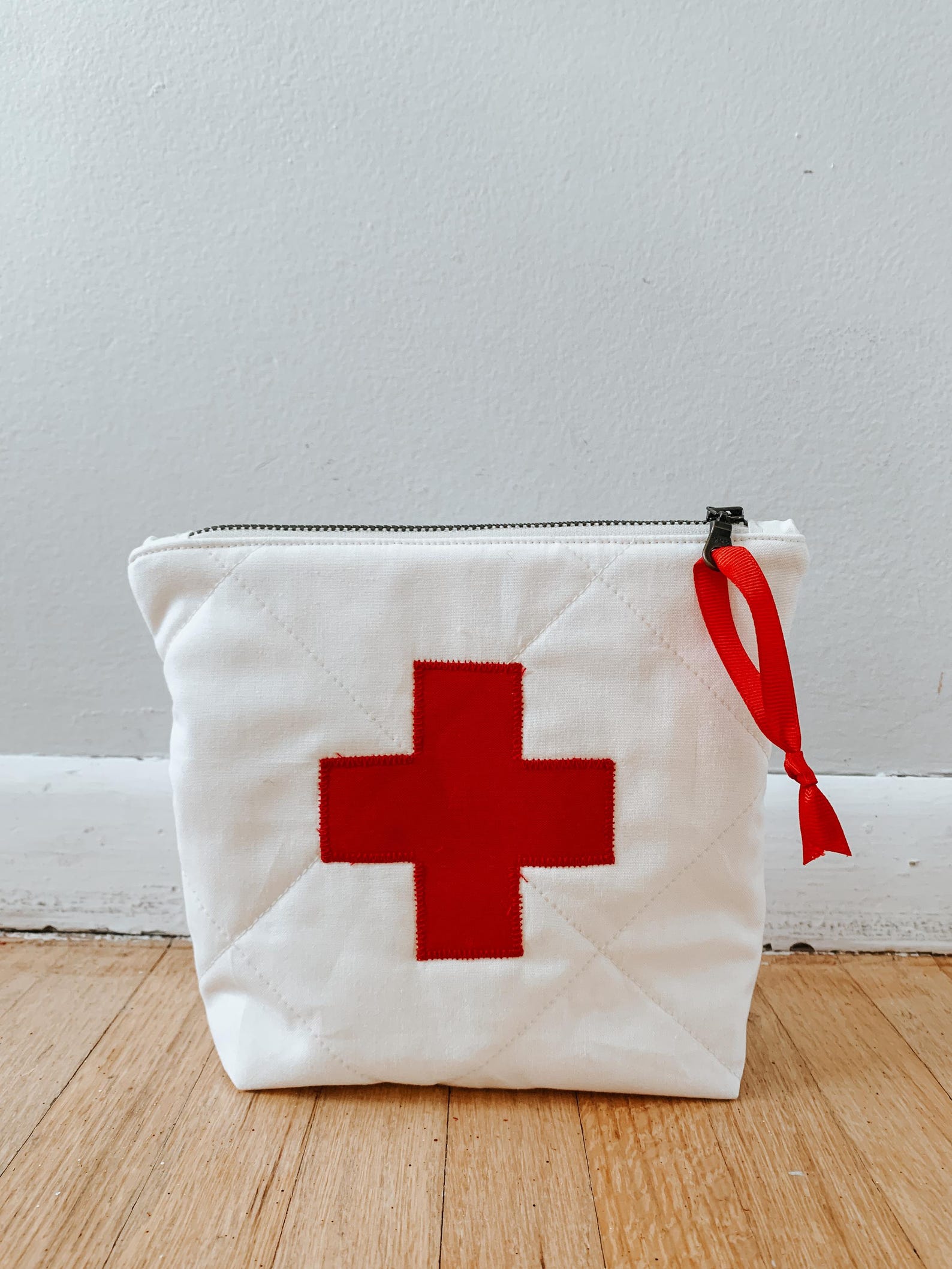 Quilted First Aid Zipper Pouch | Handmade Medical Bag | Travel ...