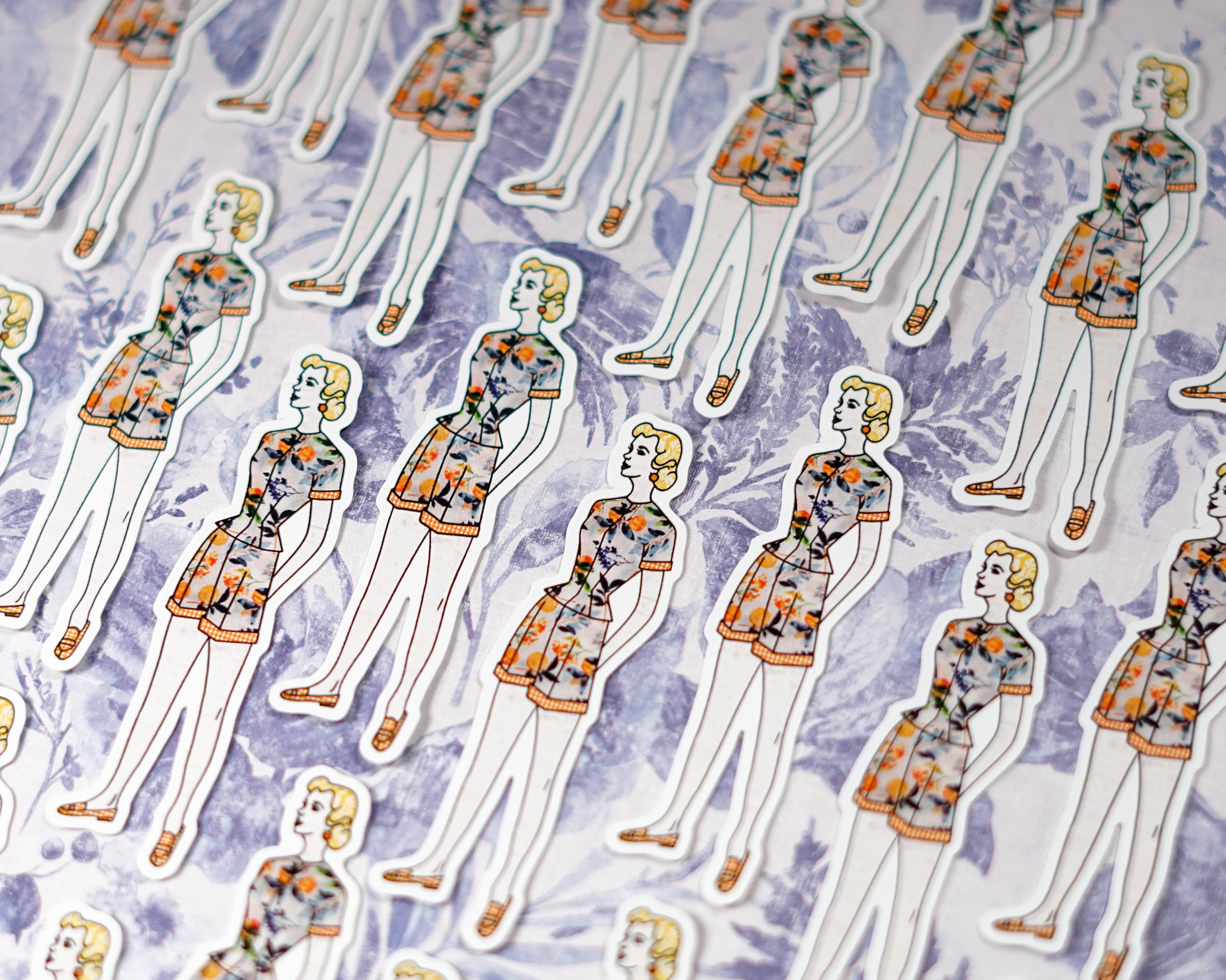 Vintage Ladys Vinyl Sticker Pack | Etsy