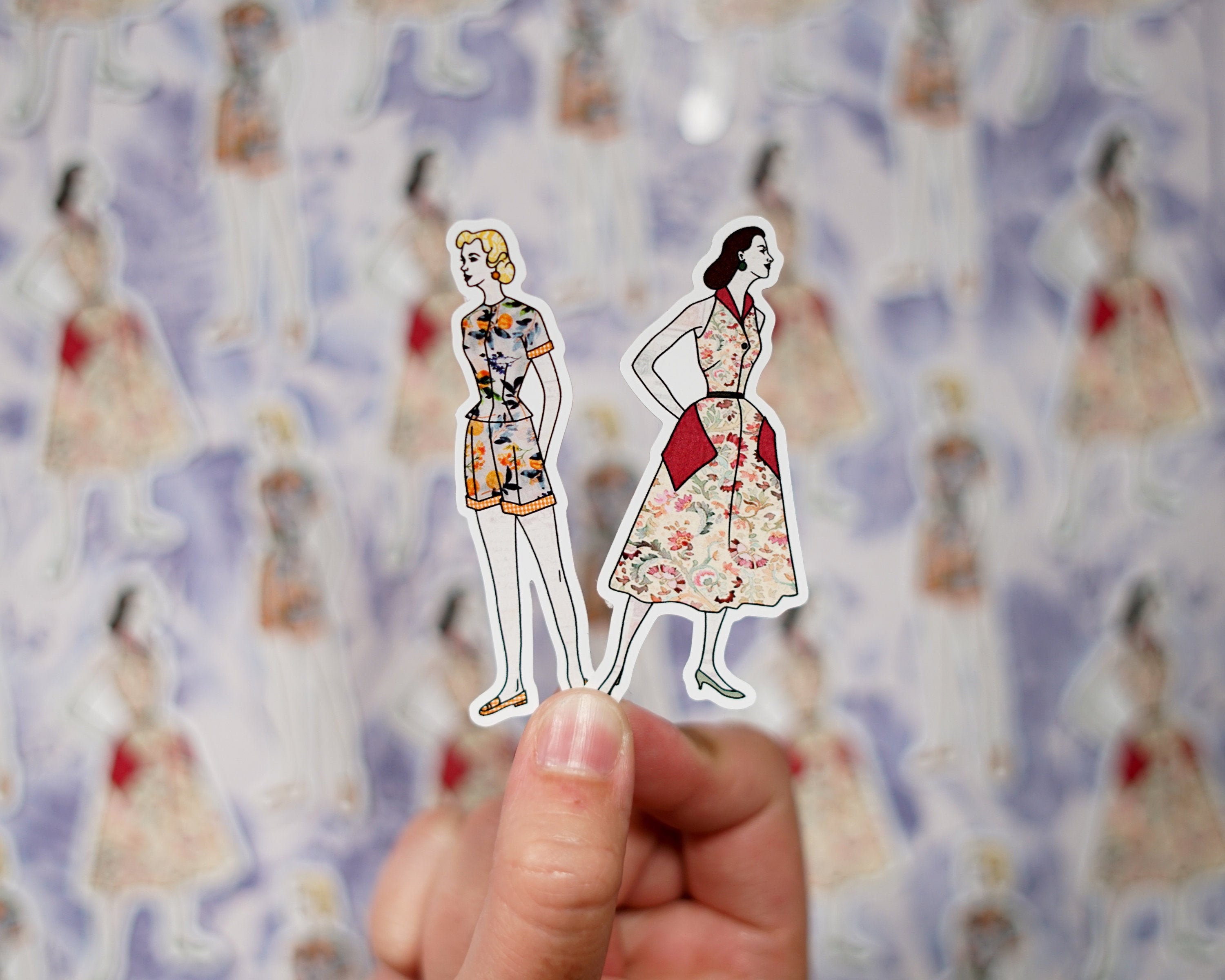 Vintage Ladys Vinyl Sticker Pack | Etsy