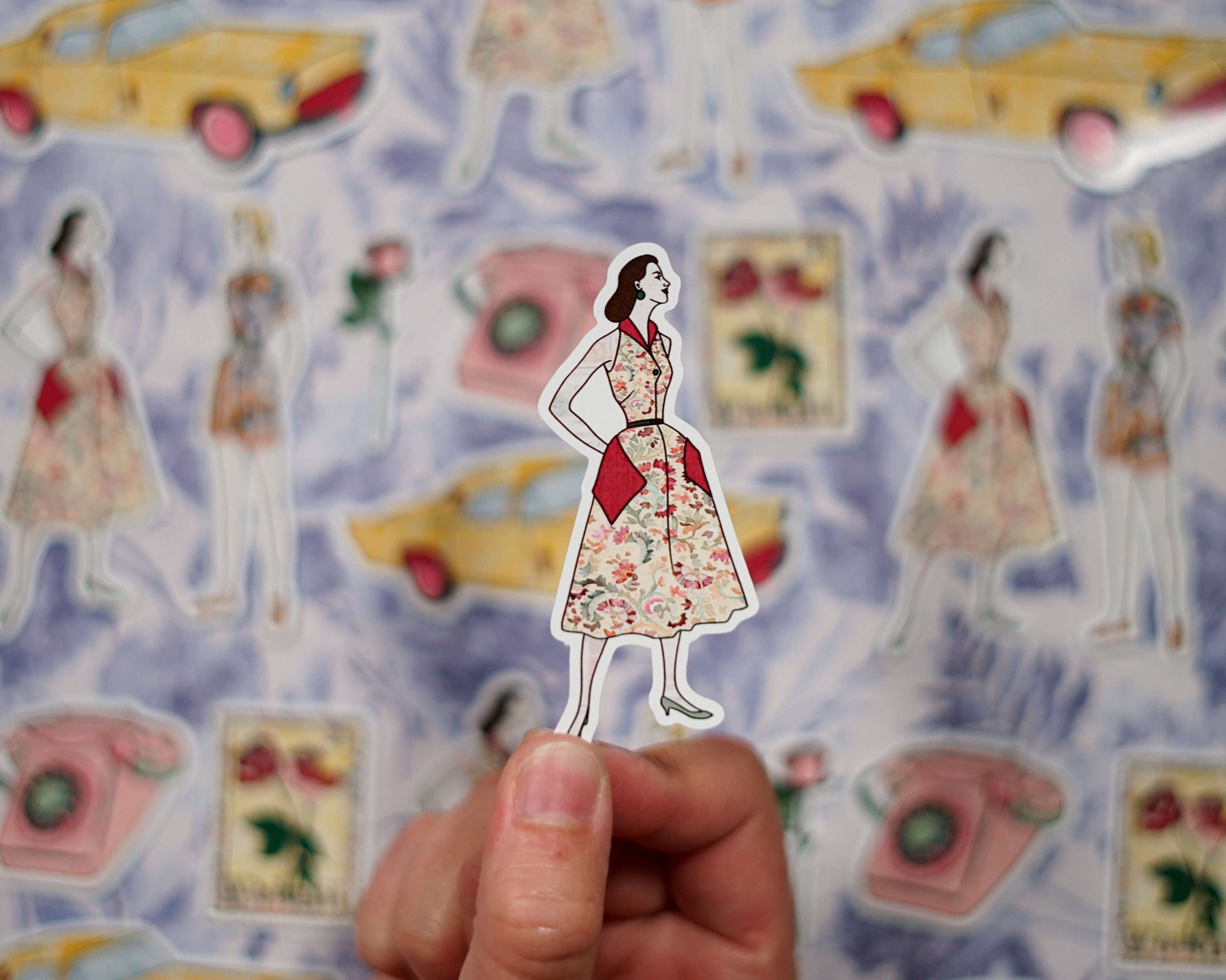 Vintage Ladys Vinyl Sticker Pack | Etsy