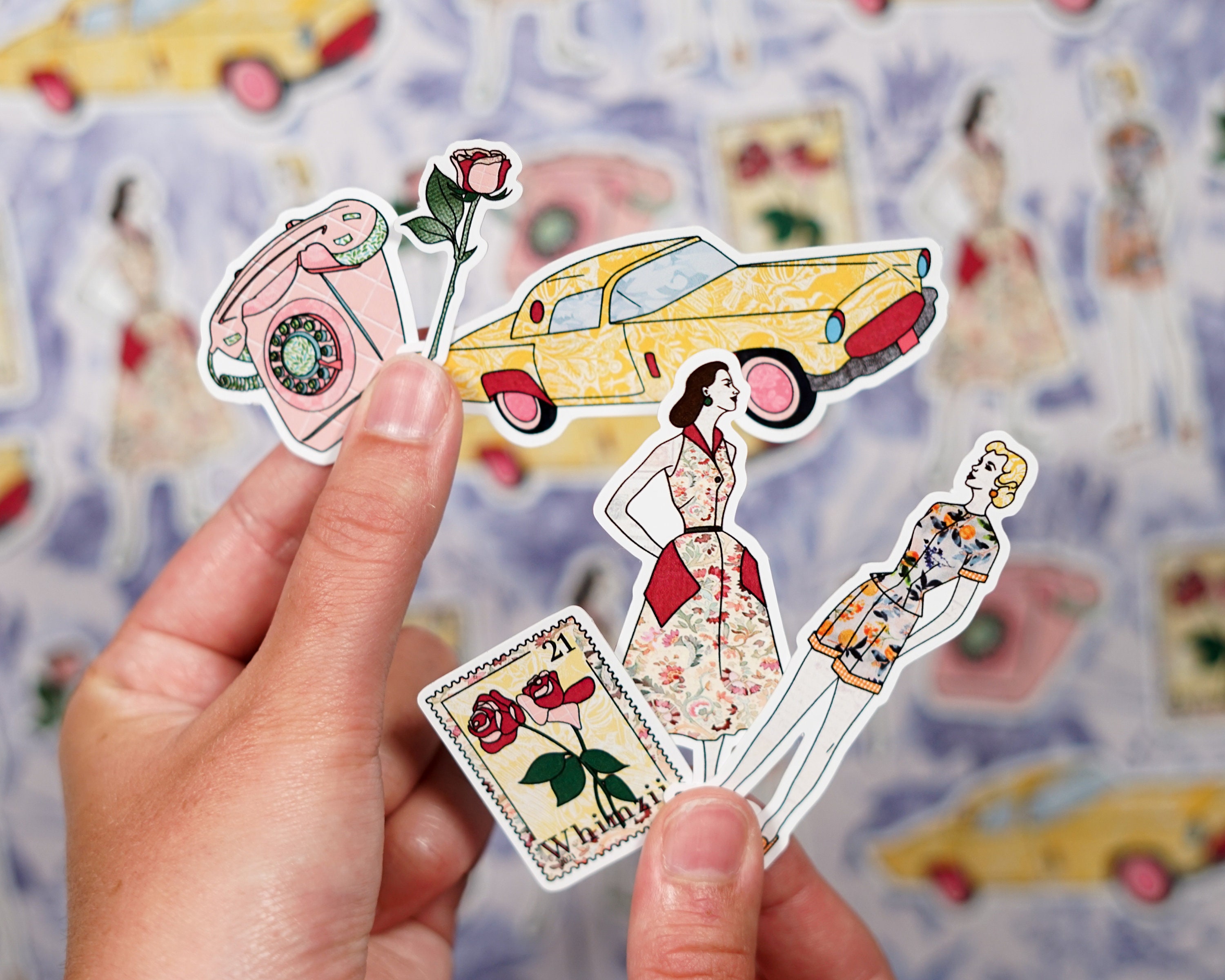 Vintage Ladys Vinyl Sticker Pack | Etsy