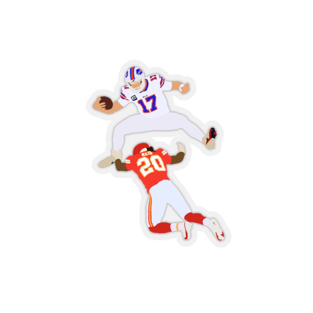 Josh Allen Jumping Over Justin Reid Buffalo Bills Stickers - Etsy