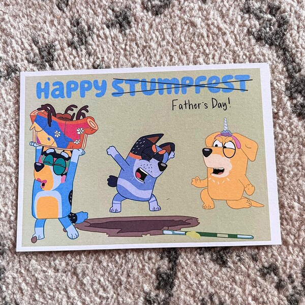 Printable Bluey Father's Day Card - Etsy