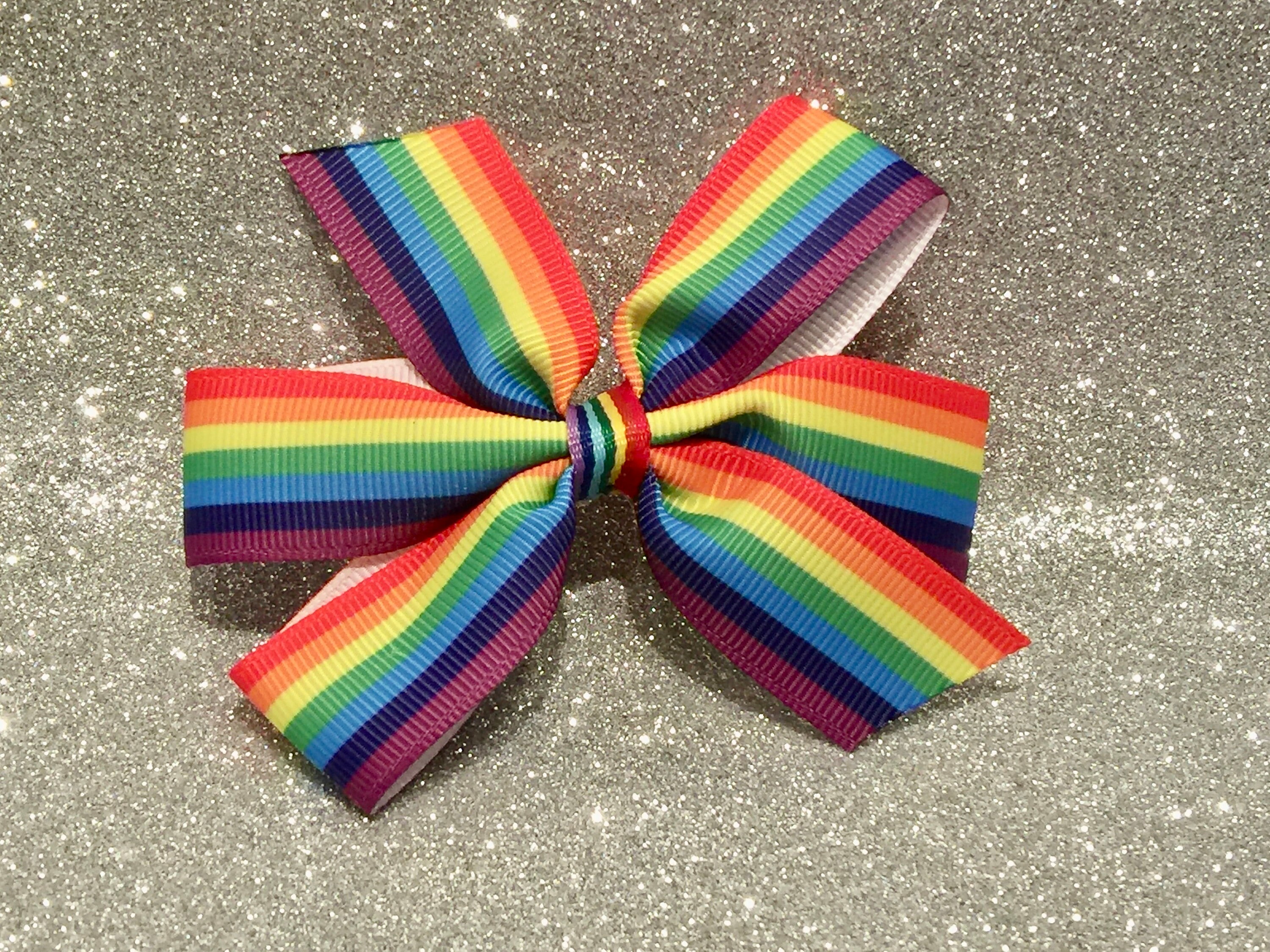 Rainbow Hair Bows | Etsy