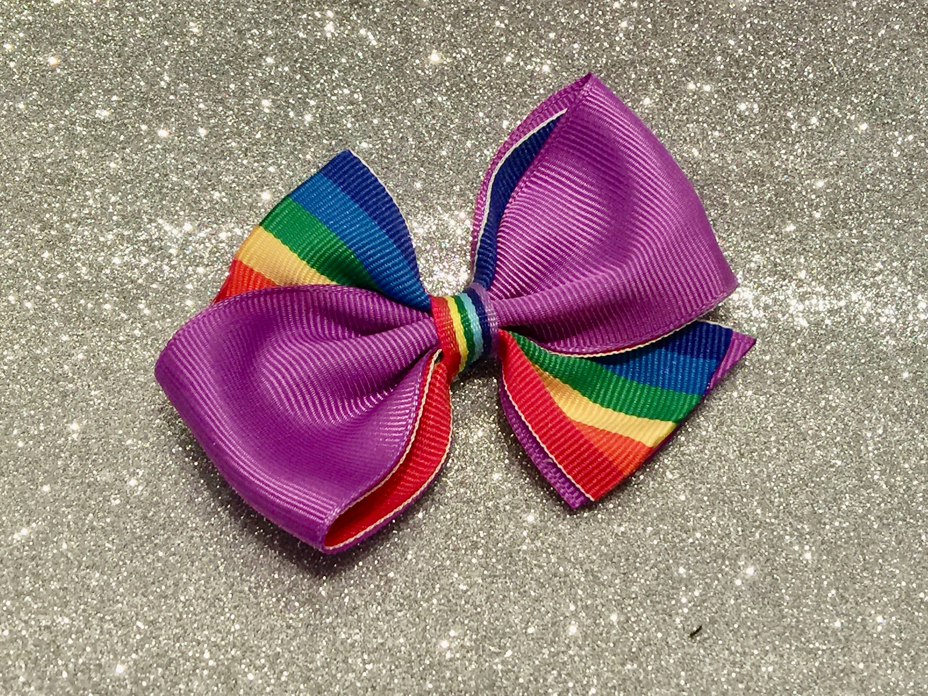 Rainbow Hair Bows | Etsy