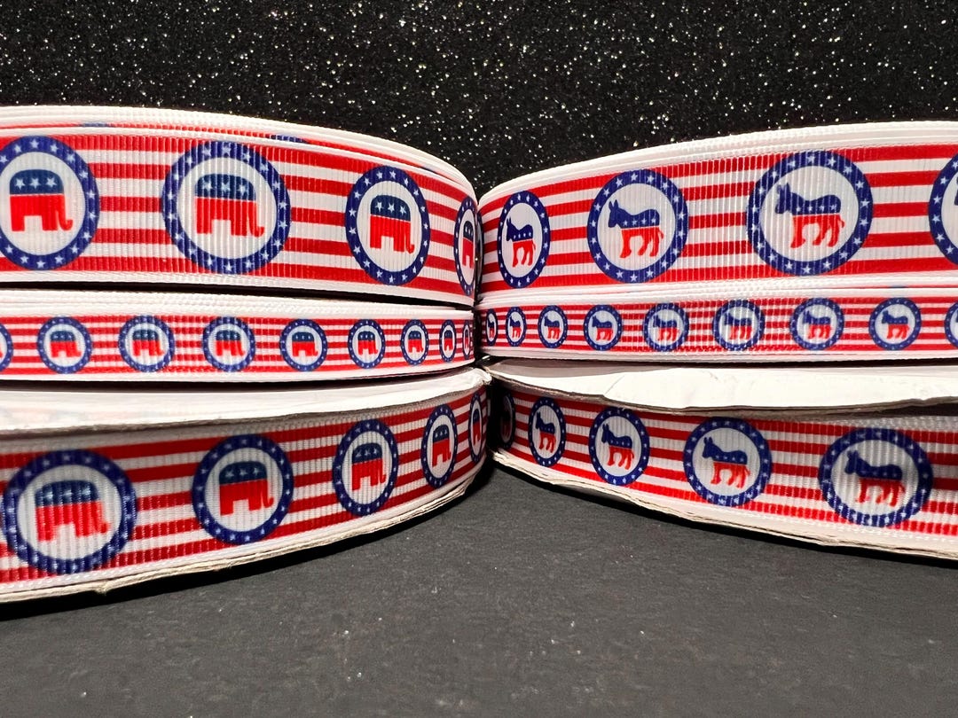 Political Grosgrain Ribbon, Democrat or Republican - Etsy