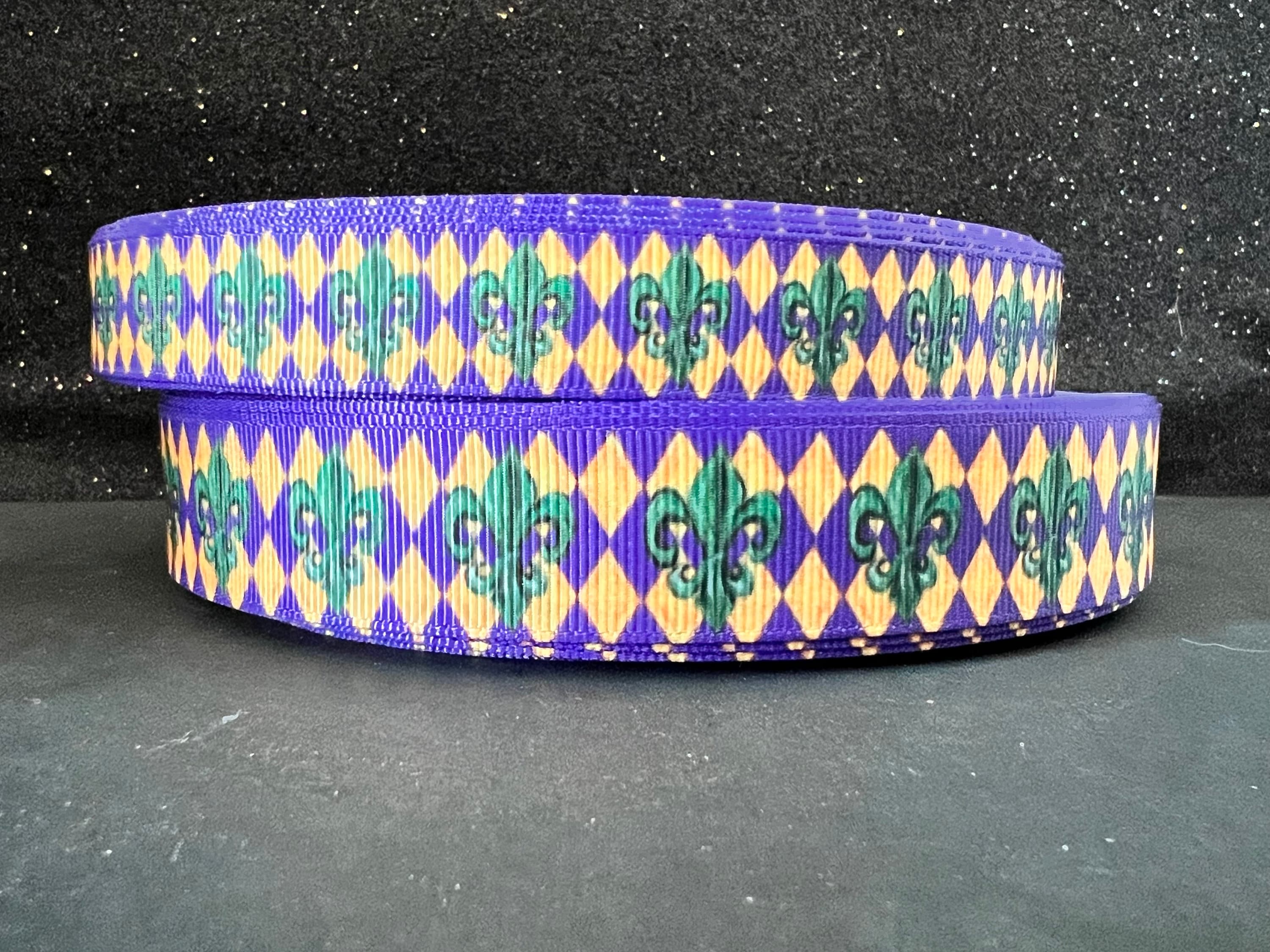 RIBBON CLEARANCE ... Mardi Gras Ribbon, Fleur De Lis Ribbon, Harlequin ...