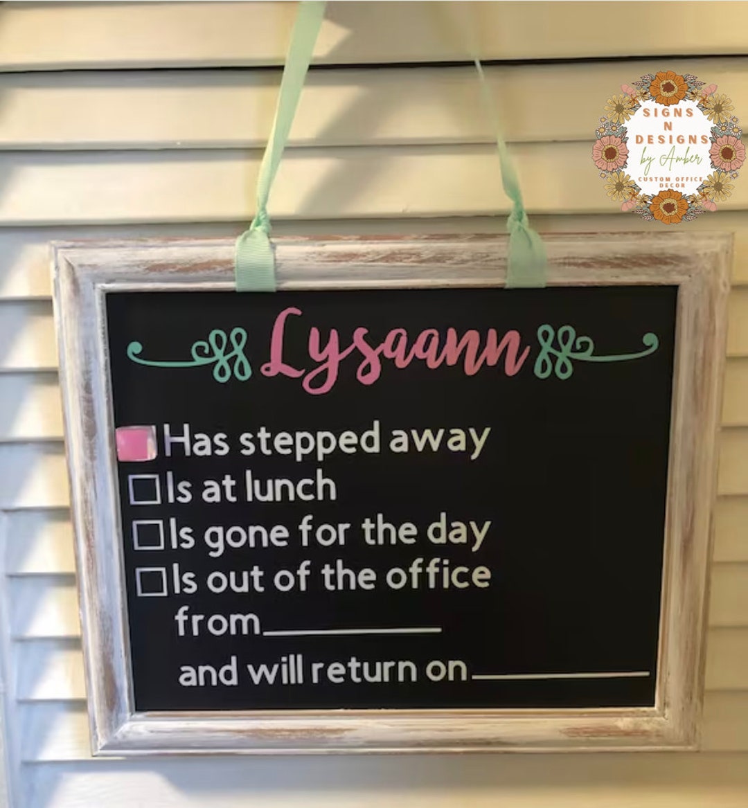 Out of the Office Sign,will Return With Date Sign,write on Door Sign ...