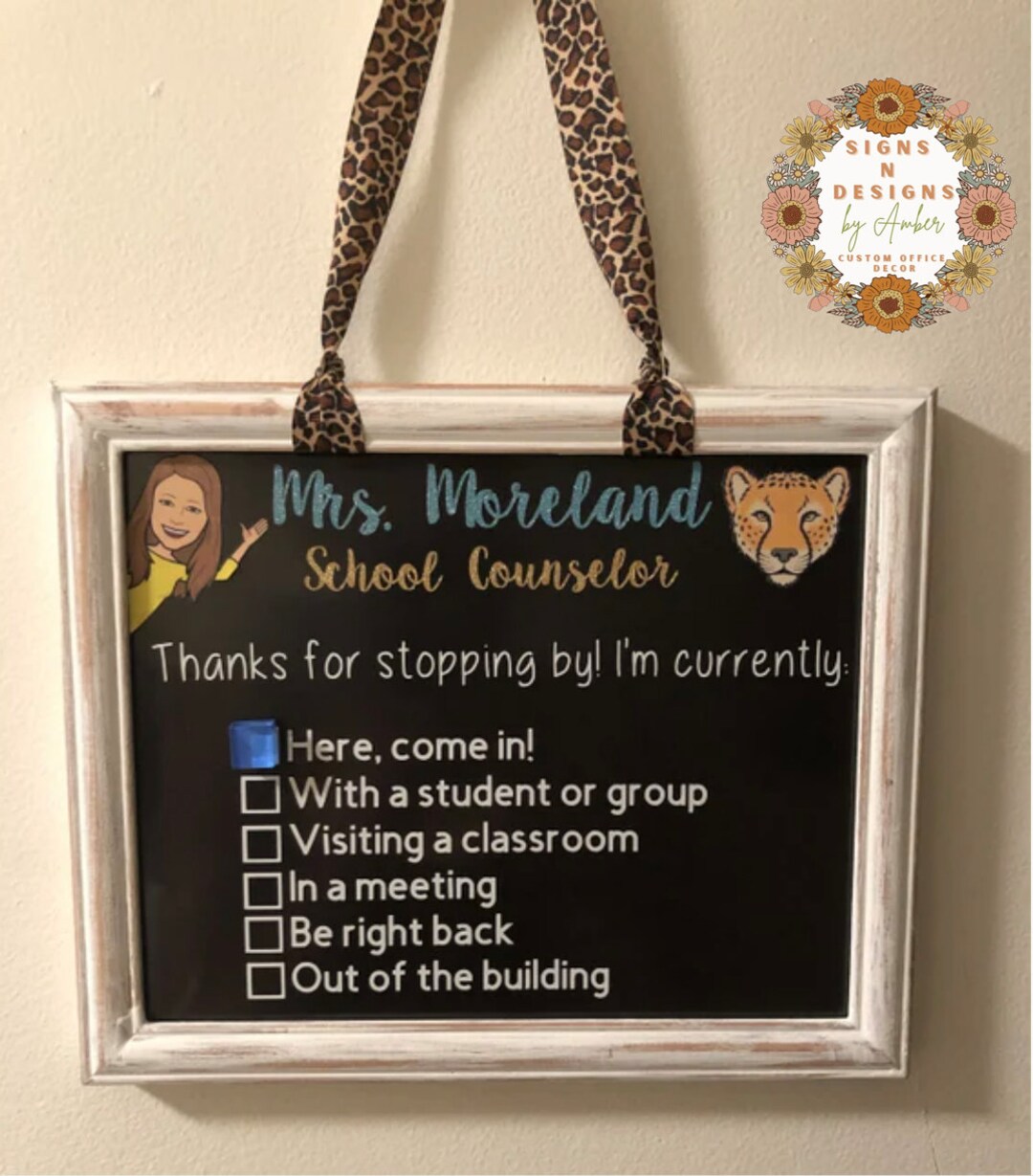 School Counselor Office,bitmoji Sign,school Counselor Door Sign,on the ...