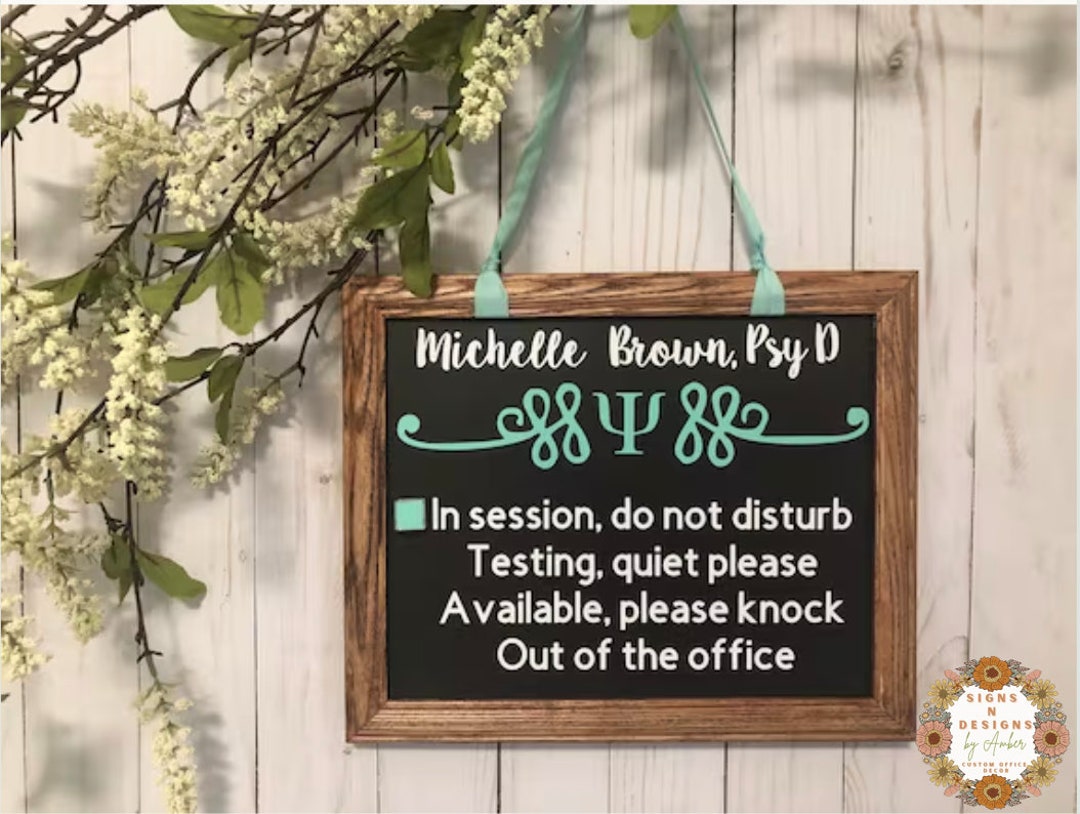 Door Sign, Magnetic Door Sign, Office Door Sign, Teal Themed Office ...