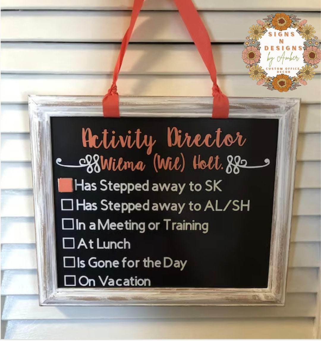 Activity Director Sign,campus Director Sign,at a Training Sign,training ...