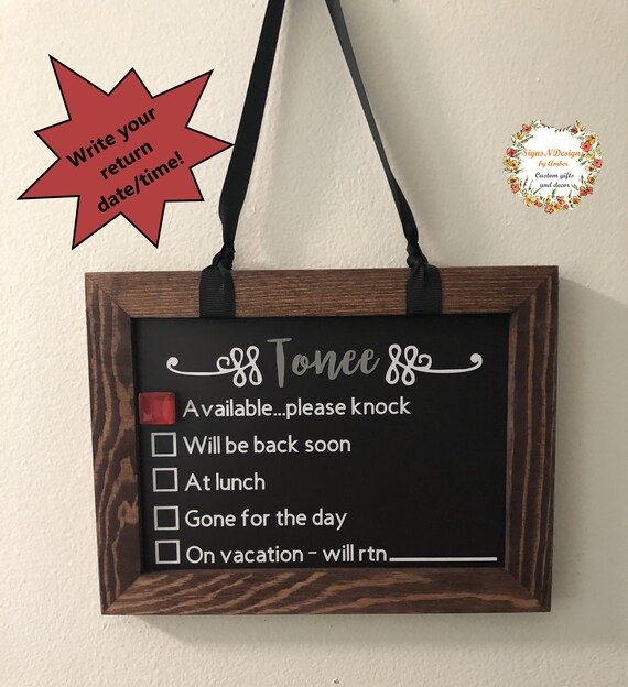 Will return signAt lunch signGone for the day signPlease | Etsy