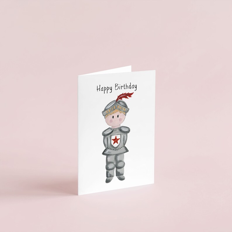 Knight Birthday Card, Children's Birthday Card, Boys Birthday, Boys Age ...