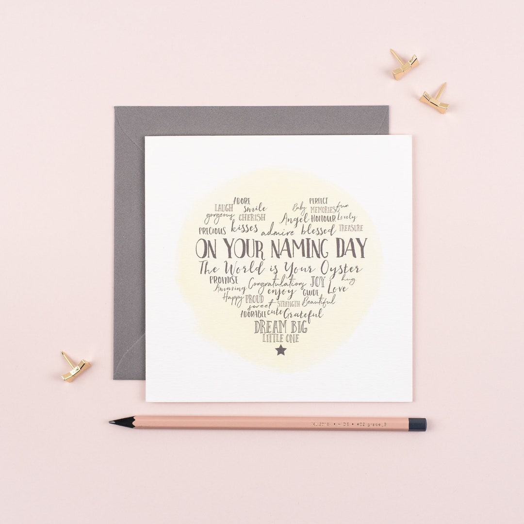 Naming Day Card, on Your Naming Day Card, Naming Ceremony, Baby Naming ...