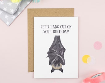 Bat Birthday Card - Etsy