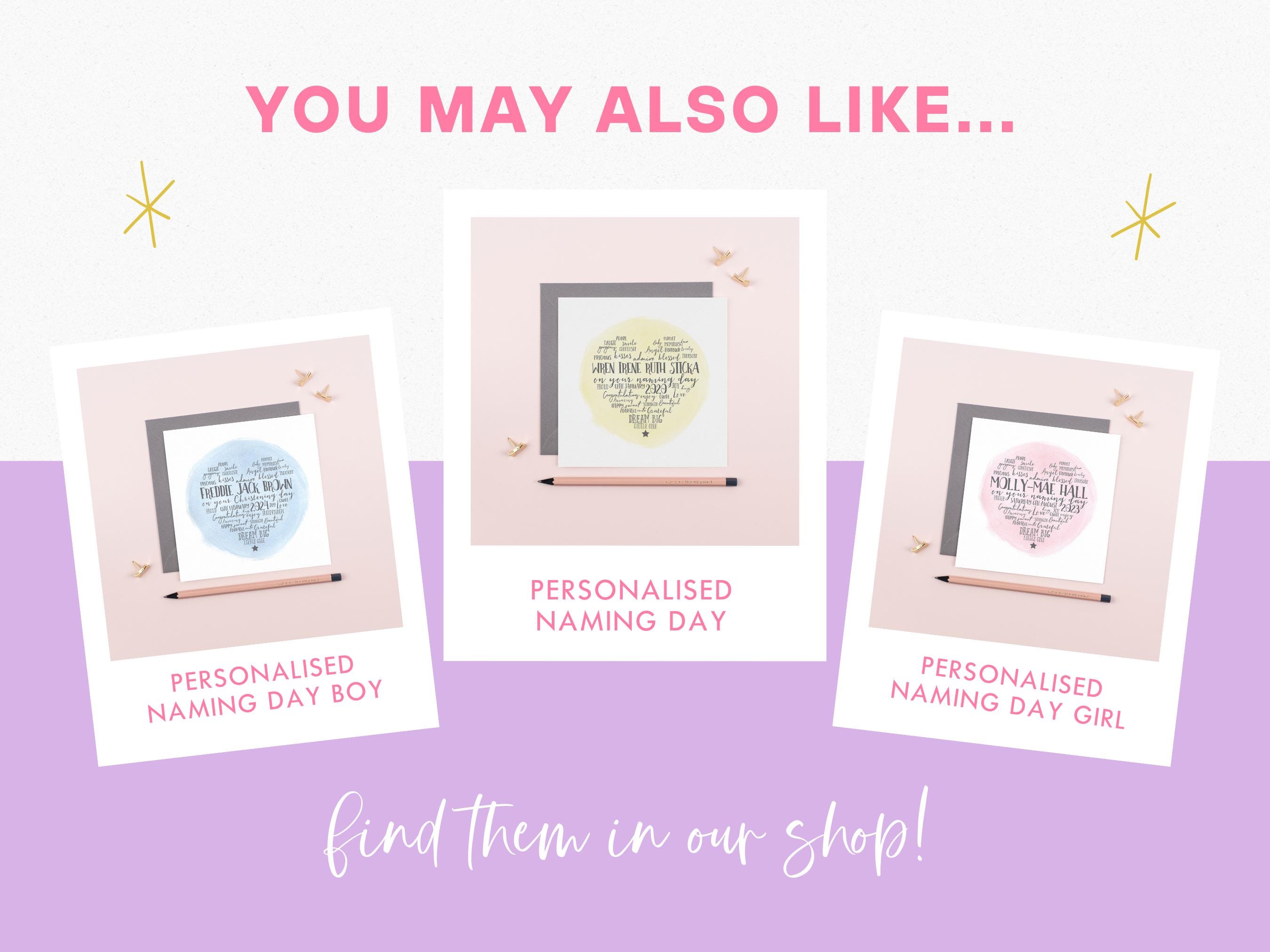 Naming Day Card, on Your Naming Day Card, Naming Ceremony, Baby Naming ...