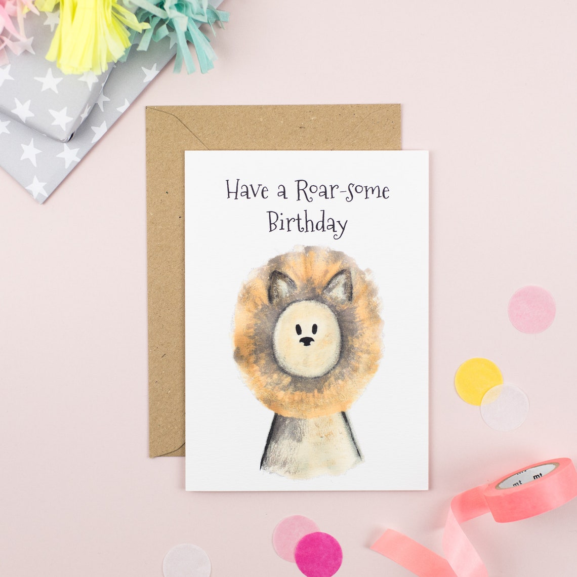 Have a Roar-some Birthday Greeting Card Birthday Card Lion - Etsy