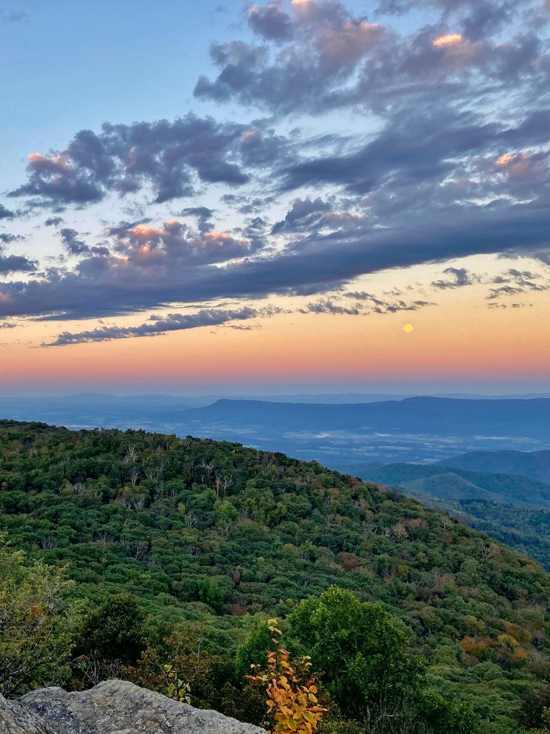 Virginia Mountain Landscape Photography Print, Sunrise, Harvest Moon ...