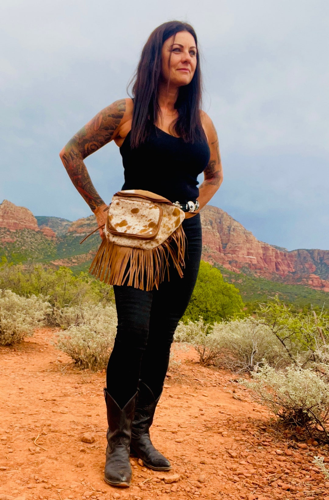Cowhide Fringe Fanny Pack - Etsy