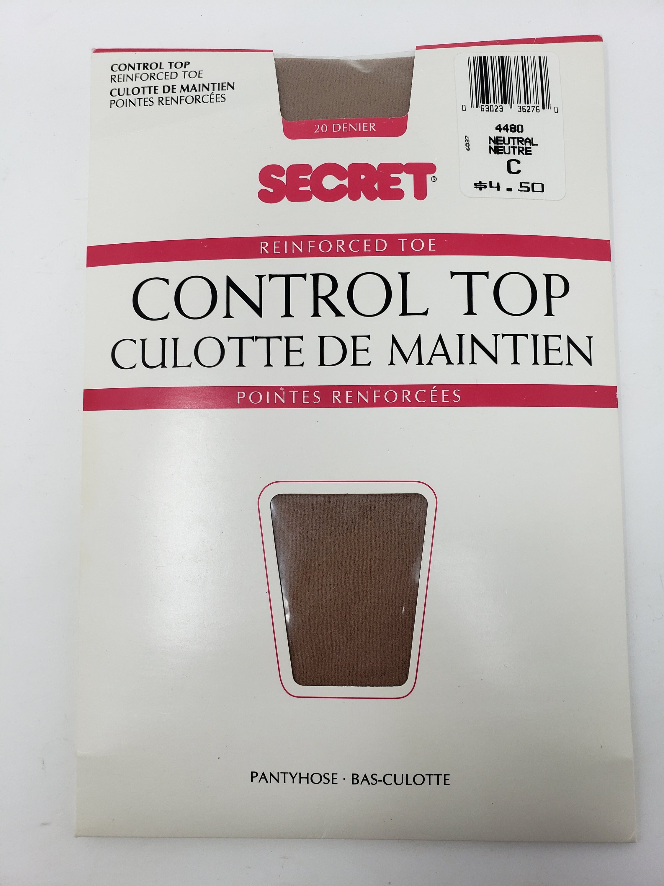 Vintage SECRET Control Top Reinforced Toe Pantyhose size C | Etsy