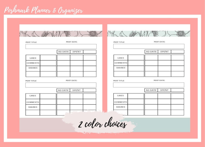 Poshmark Planner, Selling on Poshmark, Listing Planner, Business ...