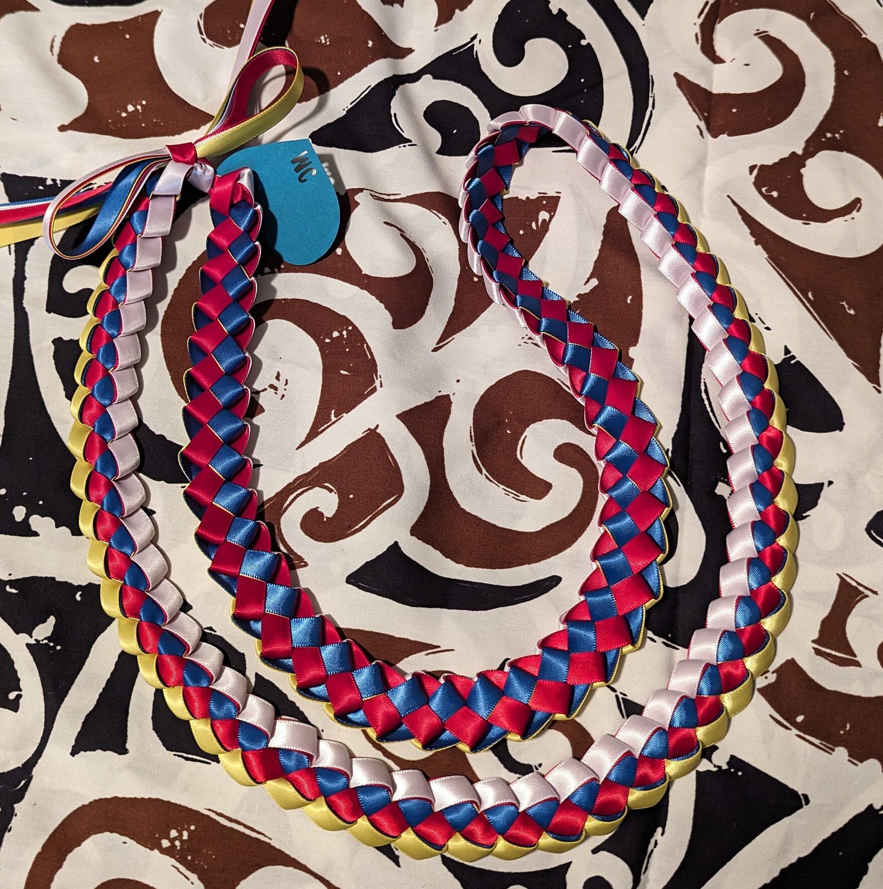 Filipino Colors Single Braid Satin Graduation Lei Blue Red White Yellow ...