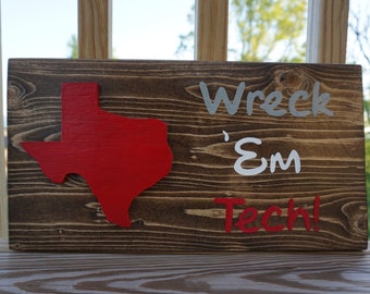 Wreck Em Tech Sign - Etsy
