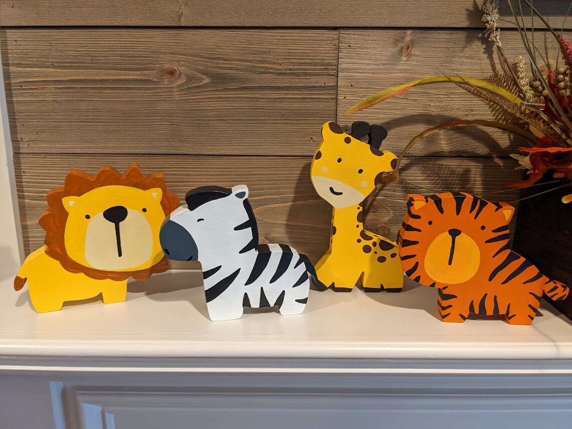Animal Safari Shapes / Kids' Room Decor / Jungle Safari Themed Bedroom ...