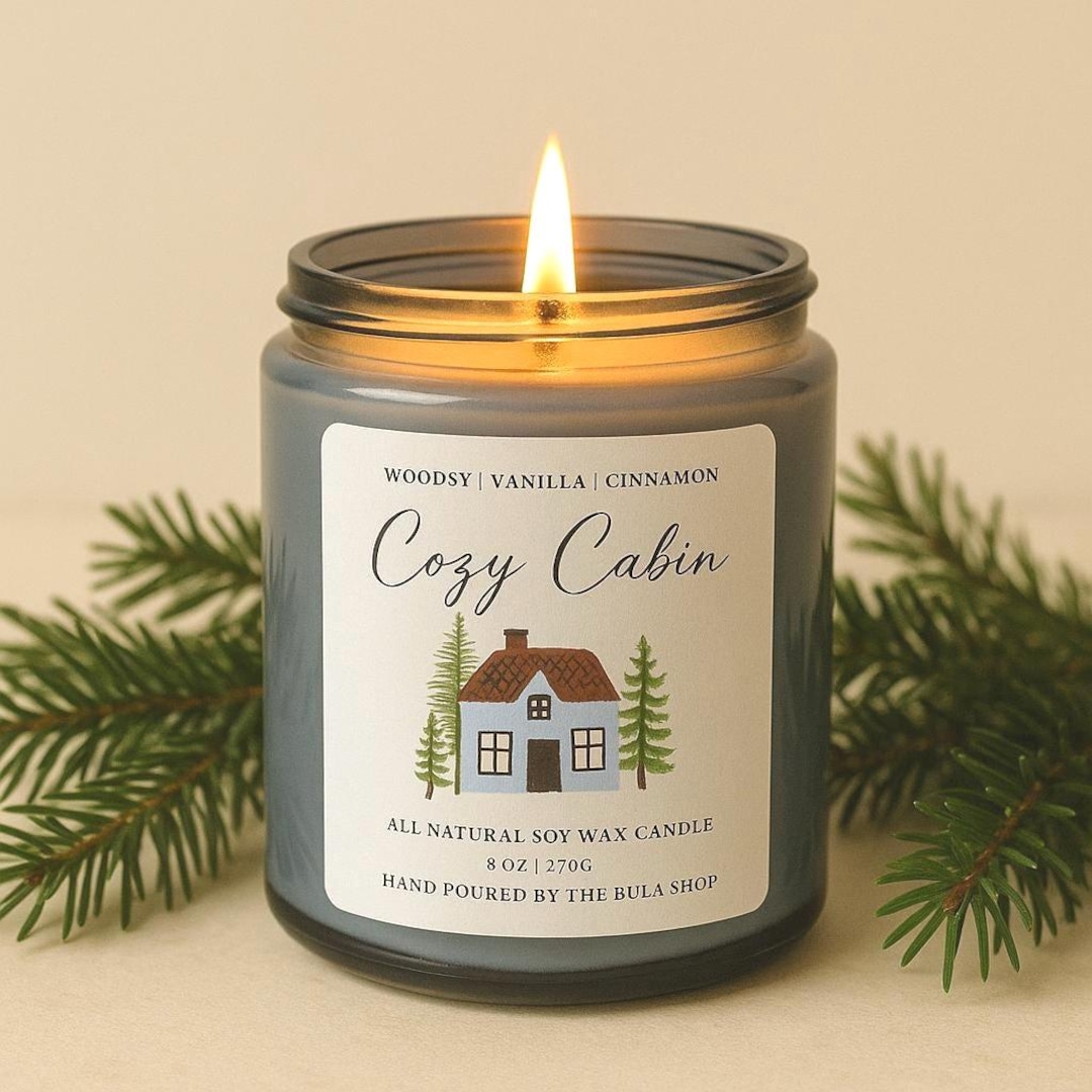 Cozy Cabin Candle, Pine Vanilla Cinnamon, Hand Poured Soy Candle - Etsy