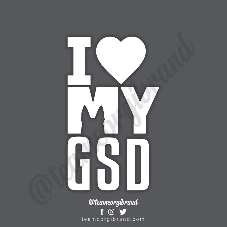 I Love My GSD Decal - Etsy