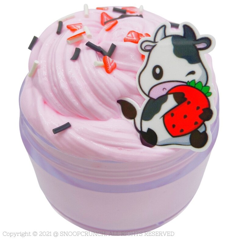 Strawberry Cow Scented Butter Slime | Etsy