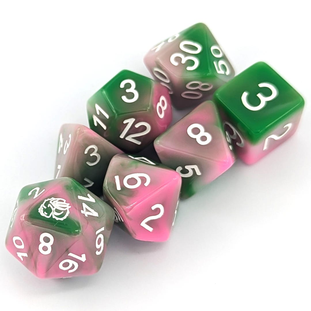 Sweet Pea 7 Piece Dice Set - Etsy