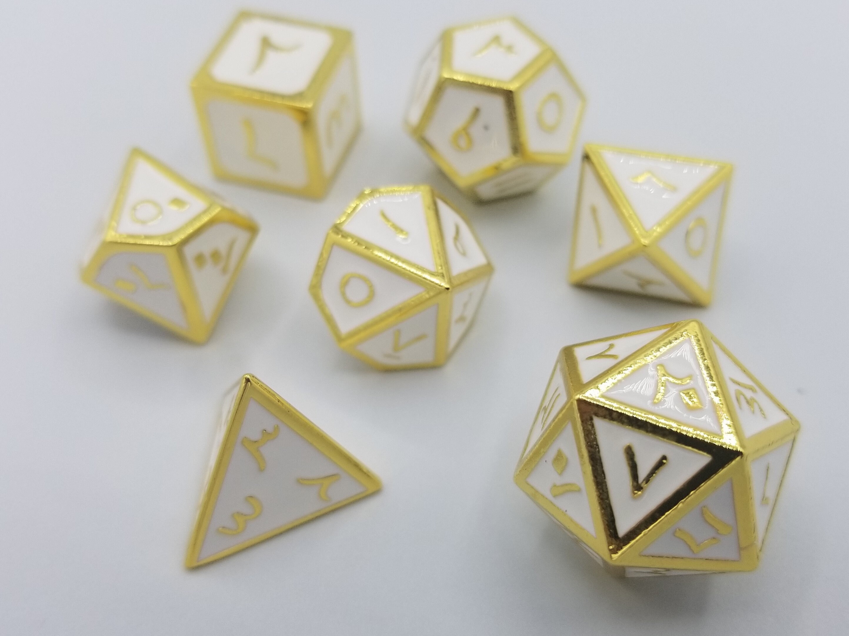 Arabic Metal Dice White & Gold Set - Etsy