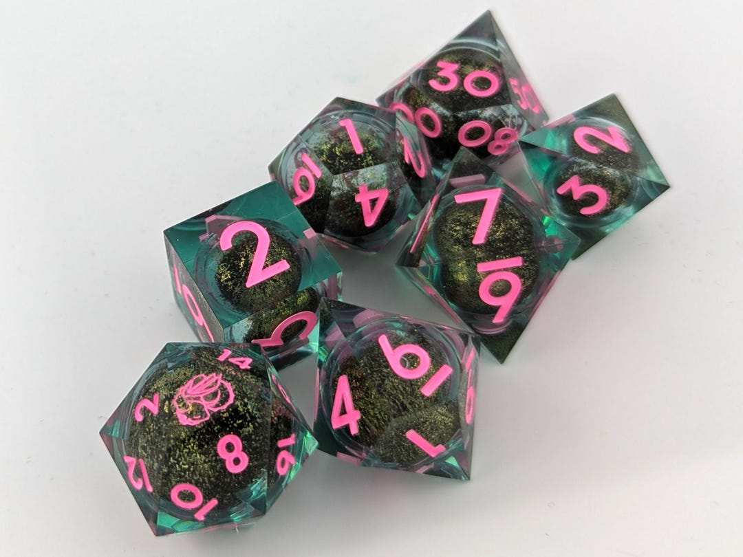 Spring Flowers Liquid Core Dice Set - Etsy