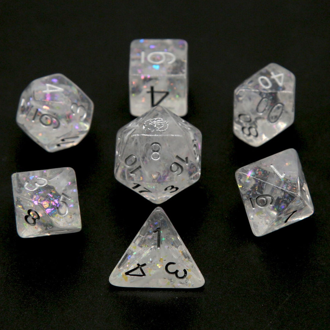 Snow 7 Piece Dice Set - Etsy